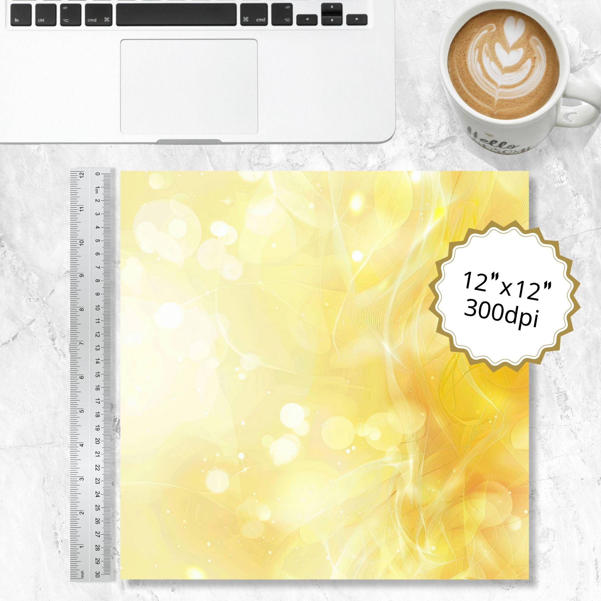 Yellow Digital Paper Instant Download Lemon Yellow Background Light ...
