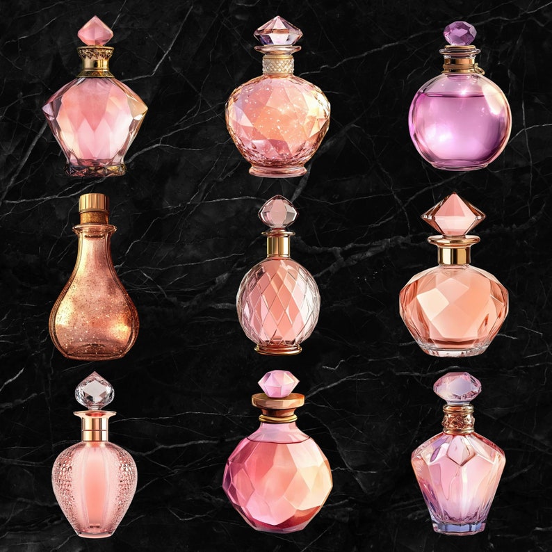 Perfume Bottle CLIP ART for Beauty Branding Logo Design Rose Gold ...