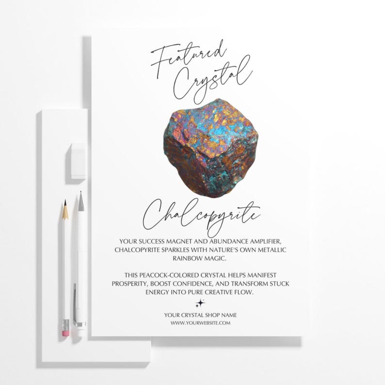 Crystal Shop Sign CANVA TEMPLATE for Crystal Business Crystal ...