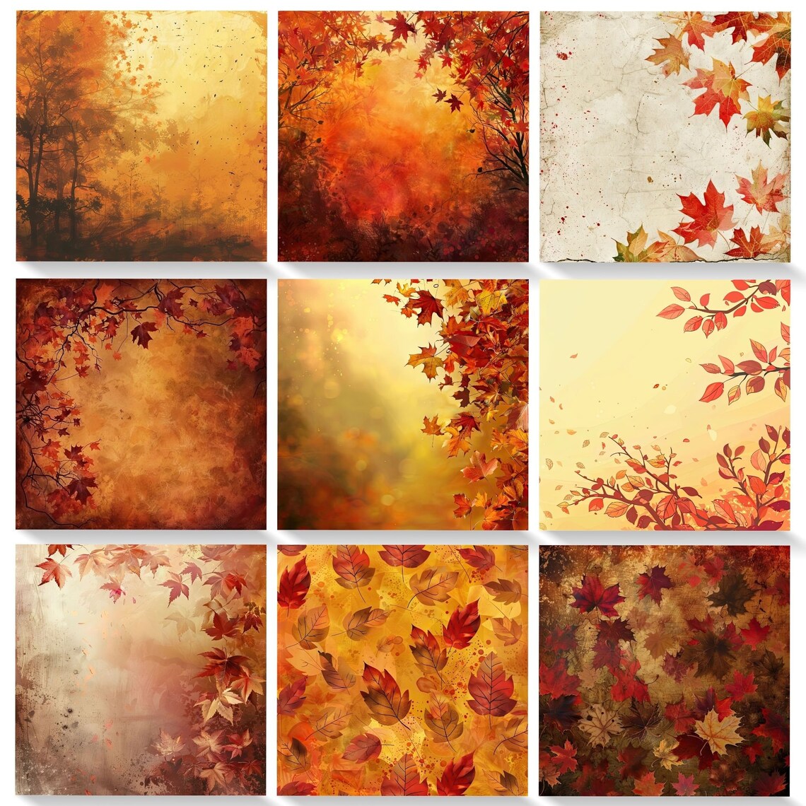 Fall Leaves DIGITAL PAPER Fall Background Autumn Wallpaper Fall Image ...