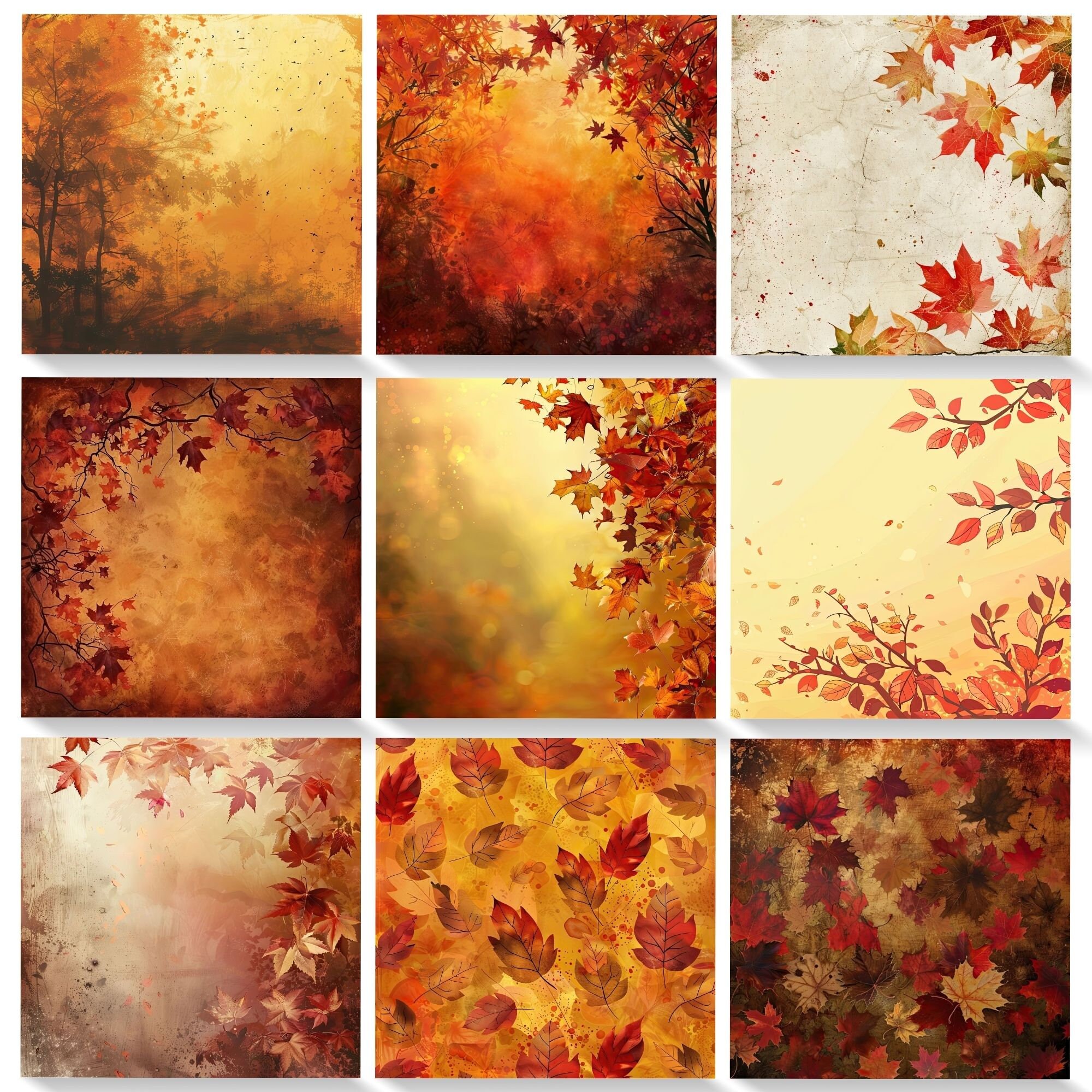 Fall Leaves DIGITAL PAPER Fall Background Autumn Wallpaper Fall Image ...