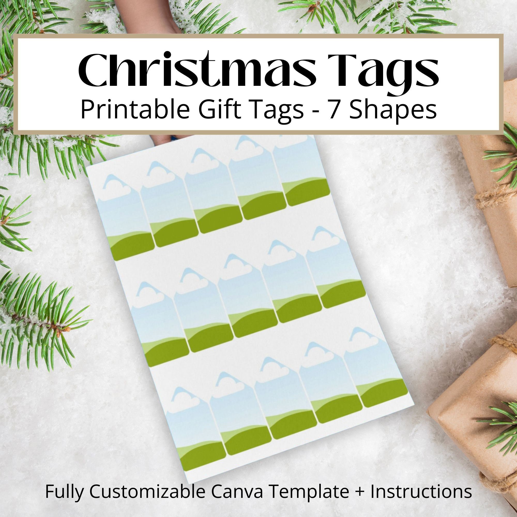 Christmas Gift Tags CANVA TEMPLATE for Small Business Customizable ...