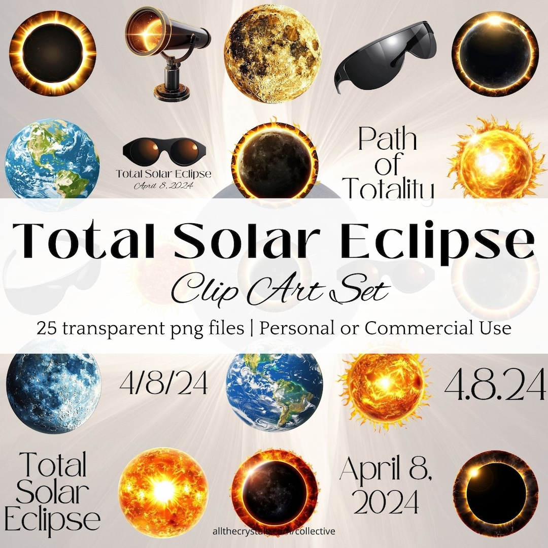 SOLAR ECLIPSE Clip Art Eclipse Image Path of Totality Clipart ...