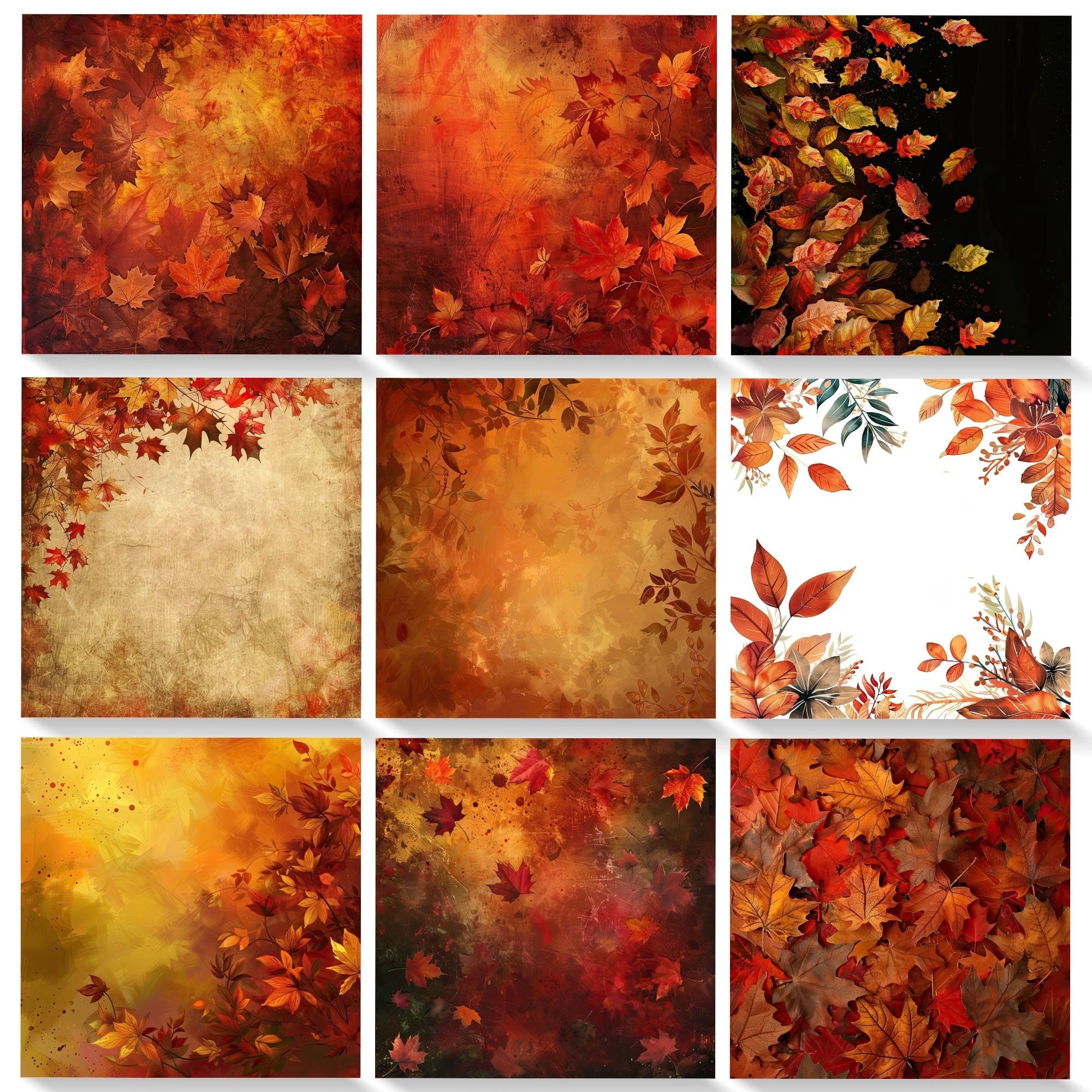Fall Leaves DIGITAL PAPER Fall Background Autumn Wallpaper Fall Image ...