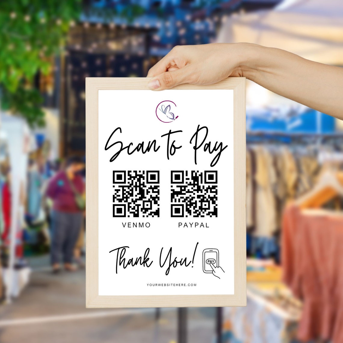 Scan to Pay Sign Digital Download Contactless Payment Sign QR Code ...