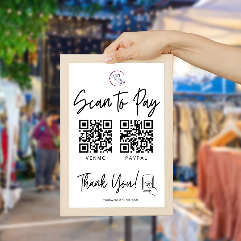 Scan to Pay Sign Digital Download Contactless Payment Sign QR Code ...