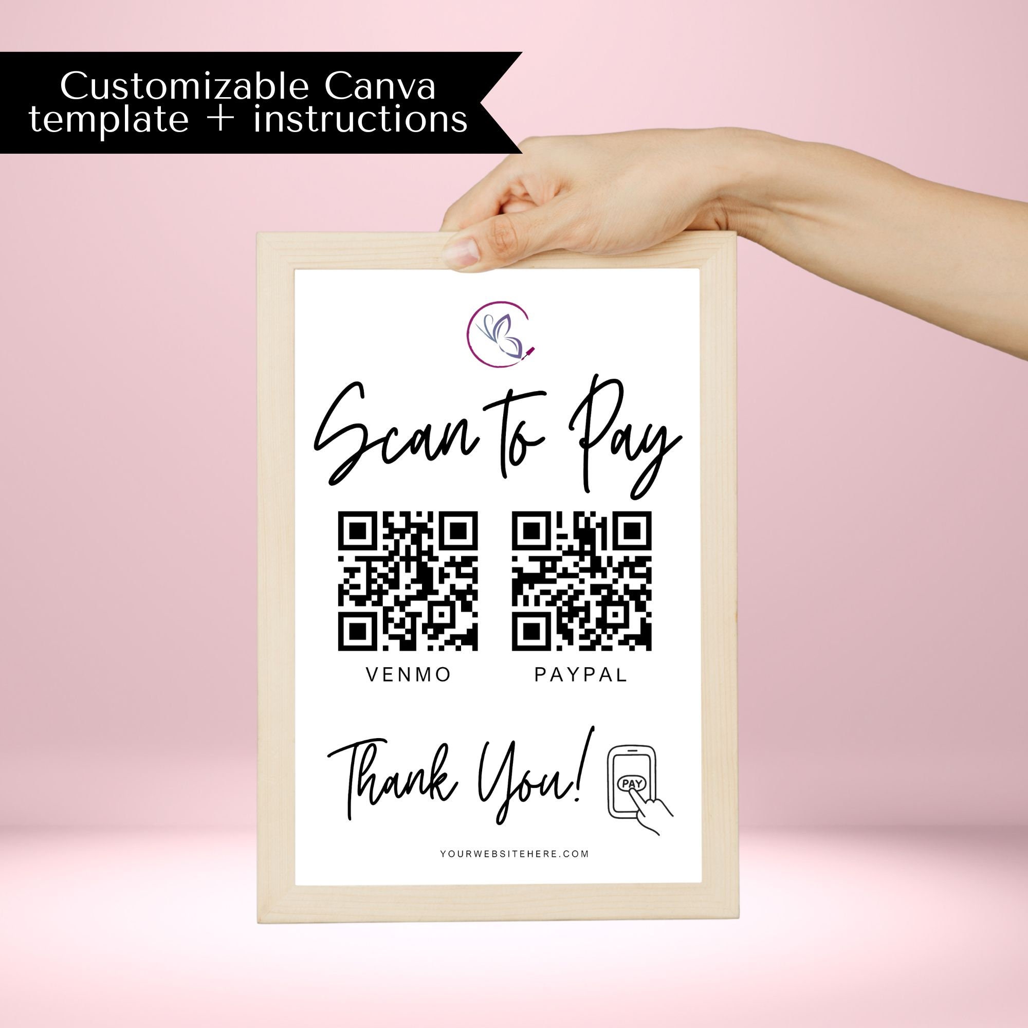 Scan to Pay Sign Digital Download Contactless Payment Sign QR Code ...