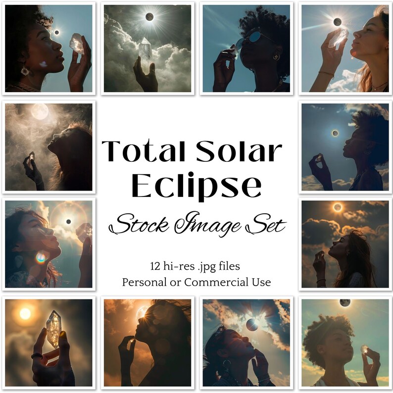 SOLAR ECLIPSE Stock Images Path of Totality Set of 12 Jpgs Neutrals ...