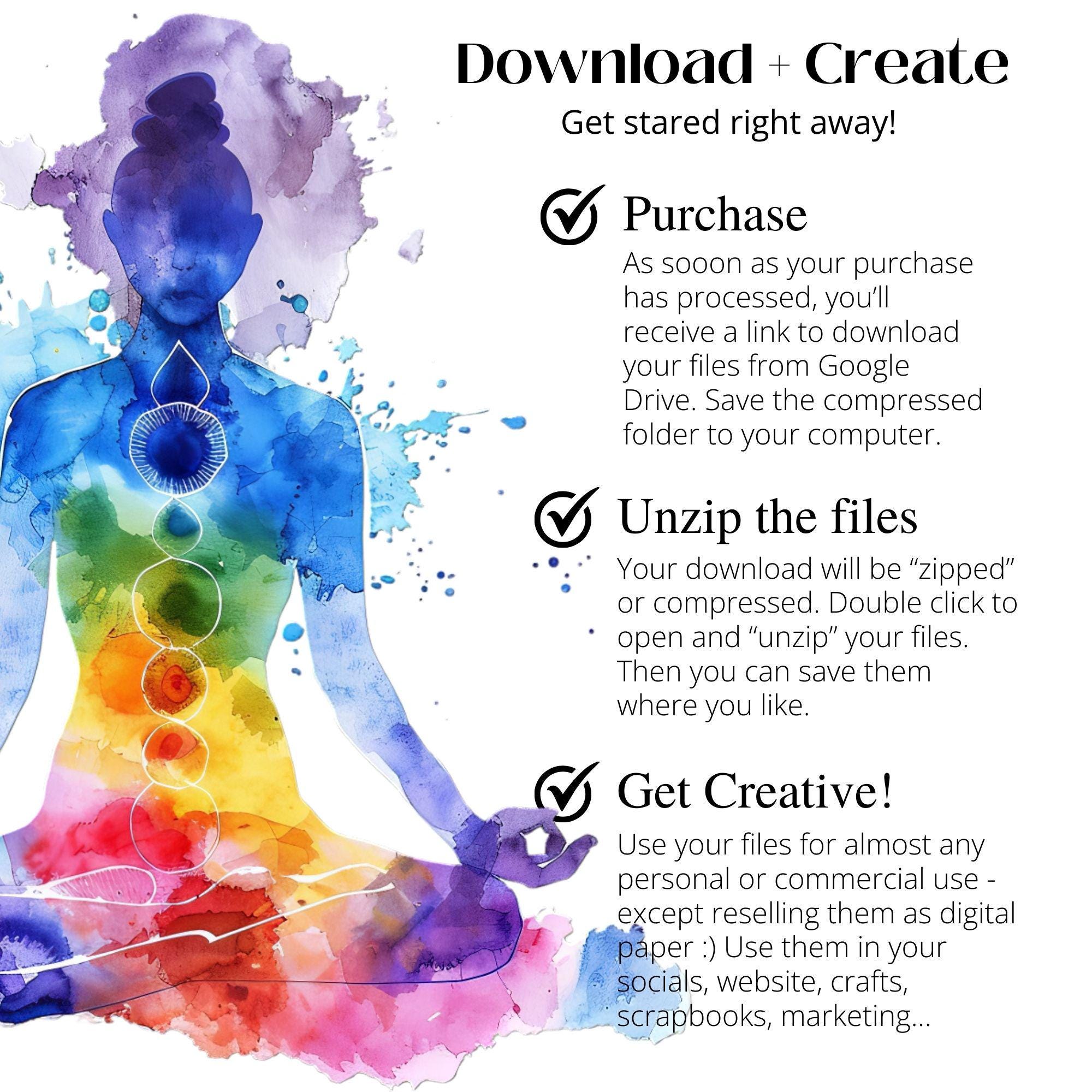 Chakra Energy CLIP ART Commercial Use Chakra Theme Graphic Holistic ...