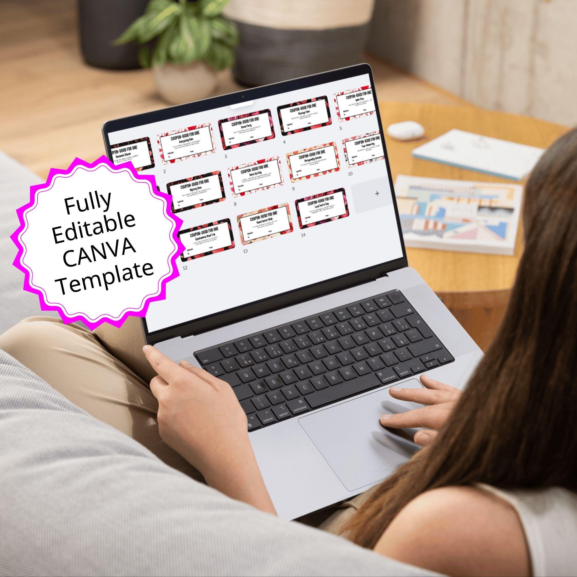 Valentines Day Coupon Book CANVA TEMPLATE Printable Couples Coupon Book ...