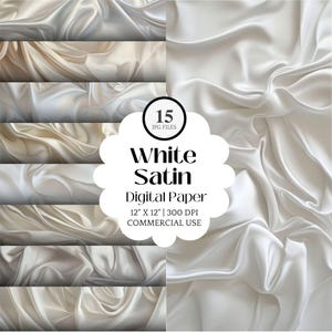 White Satin DIGITAL PAPER Satin Background Printable Craft Paper Luxury ...