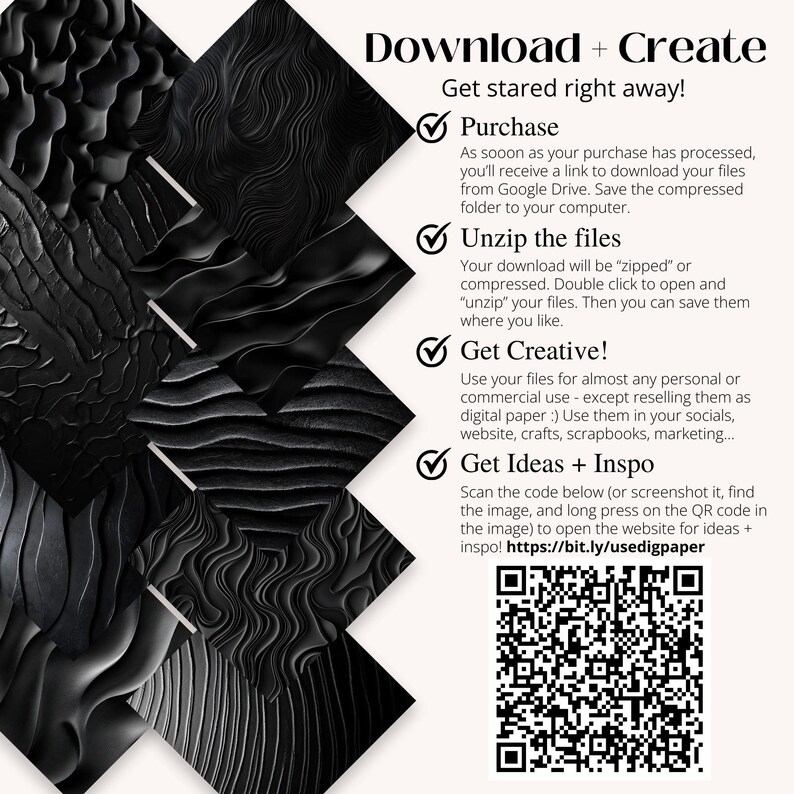 Black Textured DIGITAL PAPER Printable Textured Black Paper for Product ...