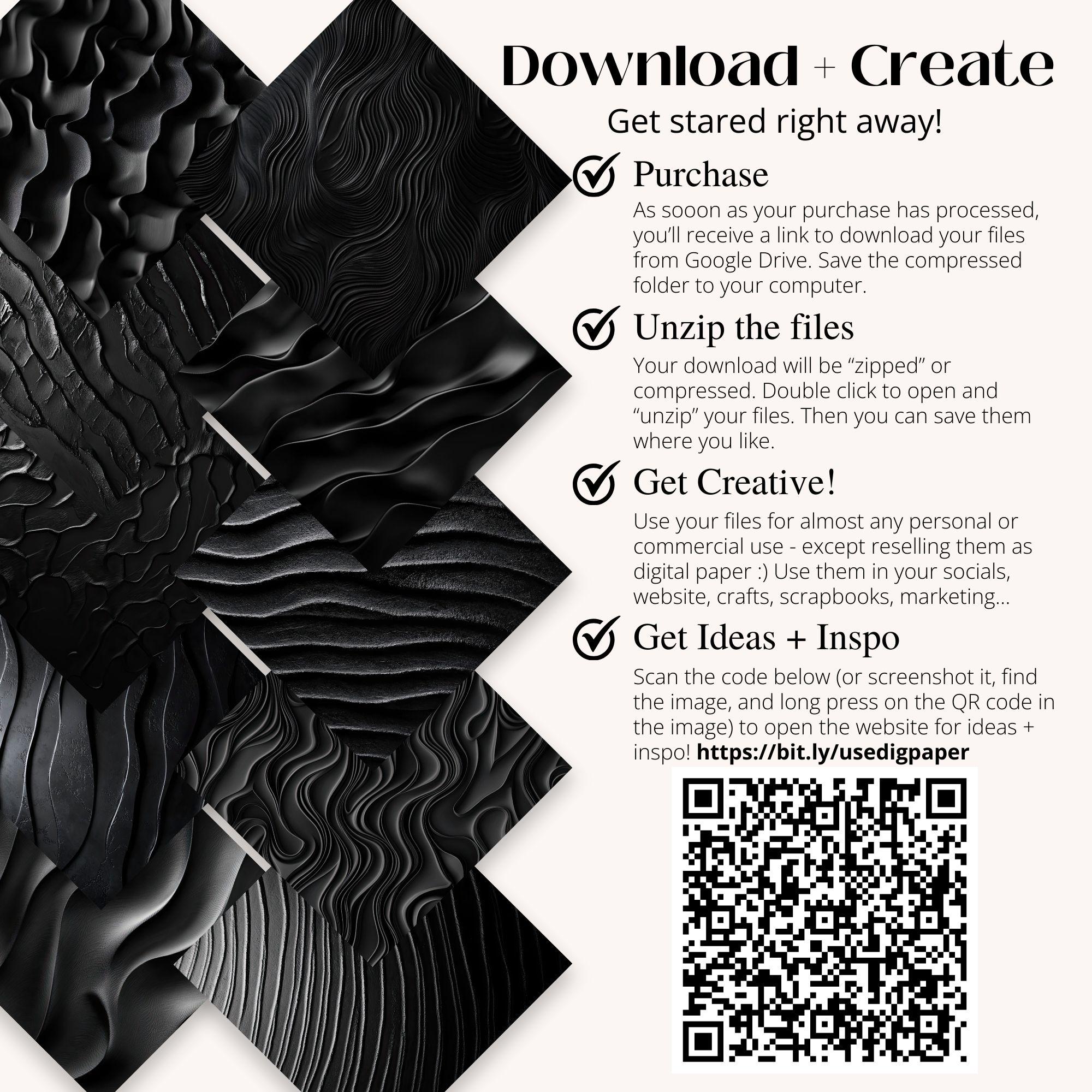 Black Textured DIGITAL PAPER Printable Textured Black Paper for Product ...