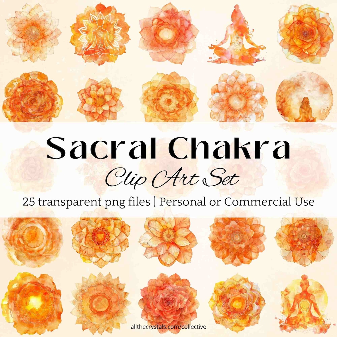 Sacral Chakra CLIPART PNG Set for Positive Energy, Journals, Feminine ...