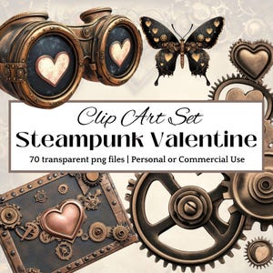 Steampunk Valentine CLIPART Steampunk Ephemera Victorian Junk Journal ...