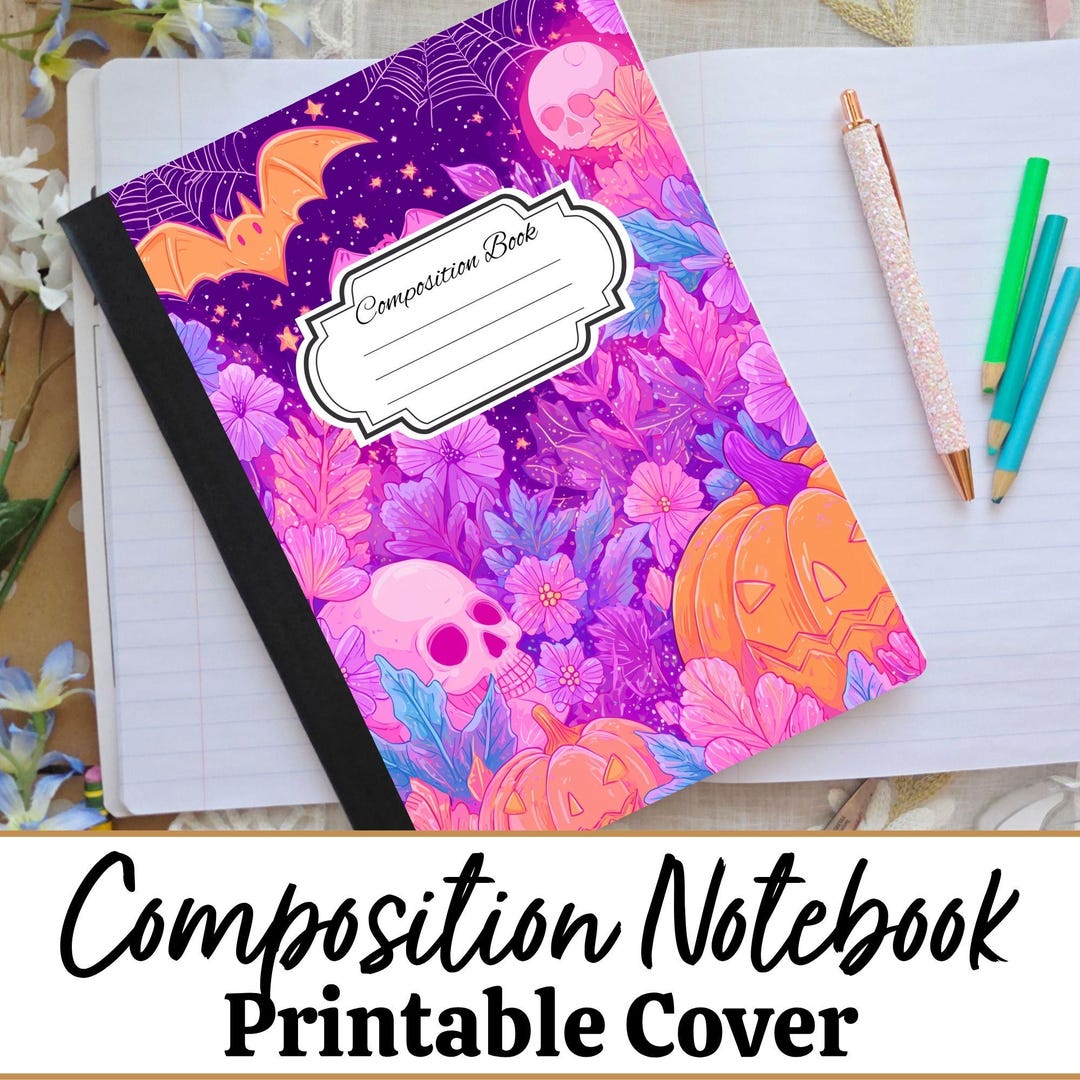COMPOSITION NOTEBOOK COVER Summerween Png Halloween Printable for Back ...