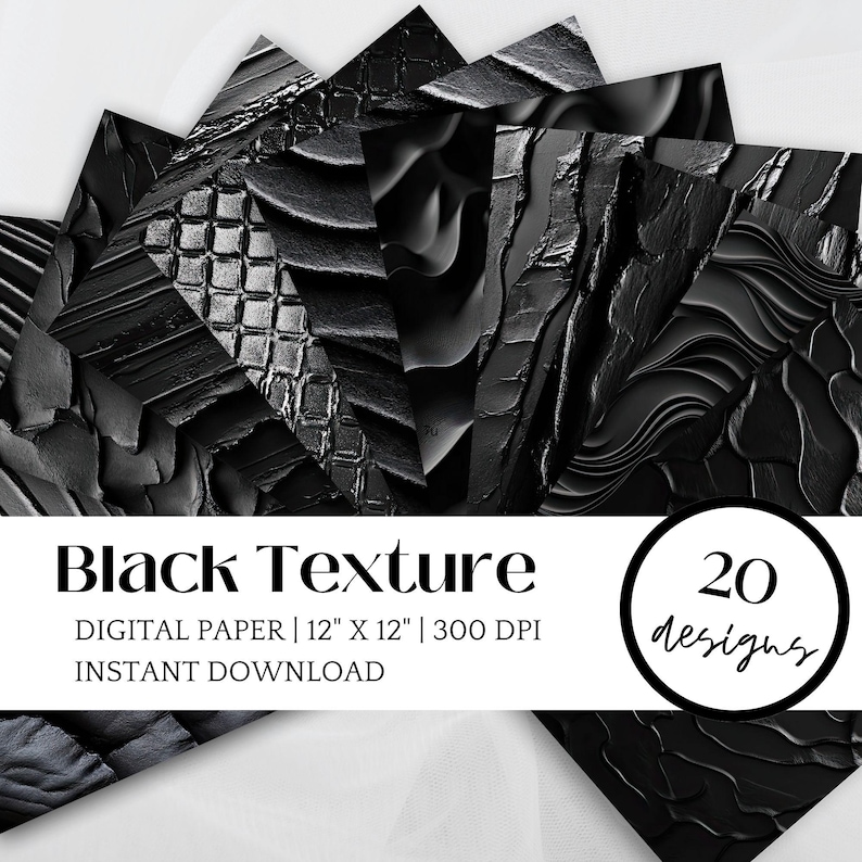 Black Textured DIGITAL PAPER Printable Textured Black Paper for Product ...