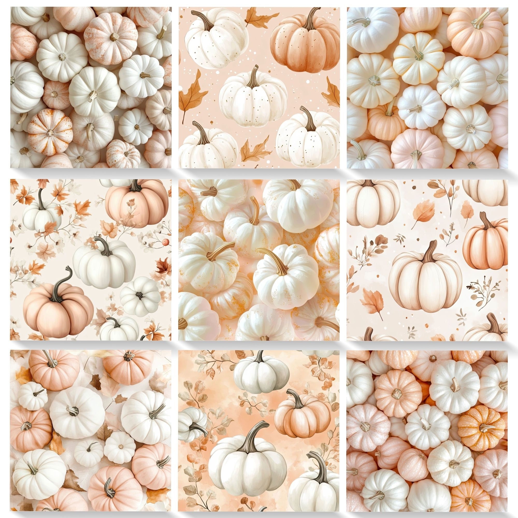 Pastel Pumpkin DIGITAL PAPER Halloween Background Fall Theme Autumn ...