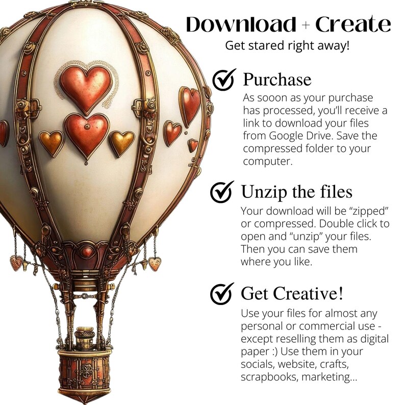 Steampunk Valentine CLIPART Steampunk Ephemera Victorian Junk Journal ...