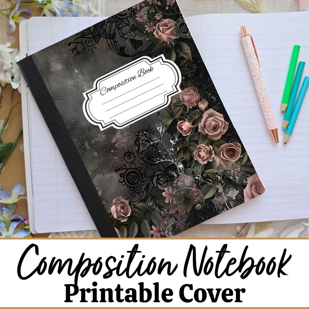Gothic Romance COMPOSITION NOTEBOOK COVER Printable Dark Academia ...