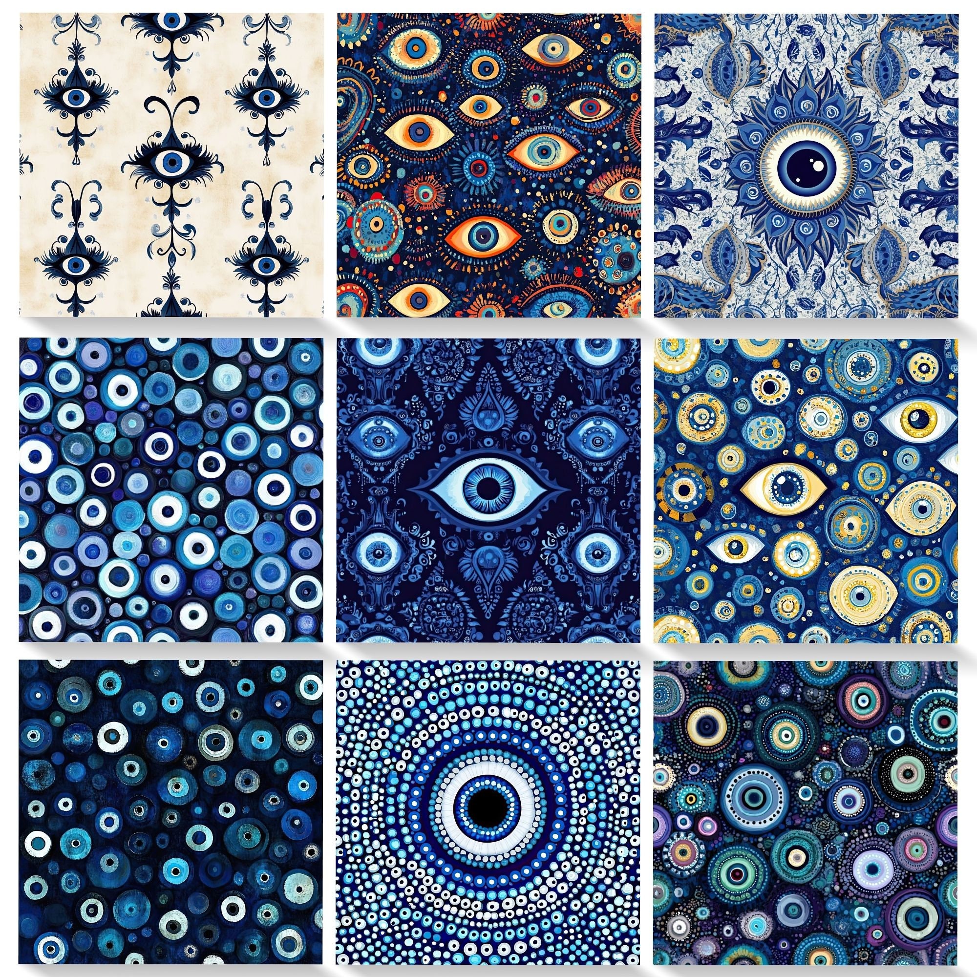 Evil Eye DIGITAL PAPER Spiritual Theme Graphic Energy Protection Symbol ...