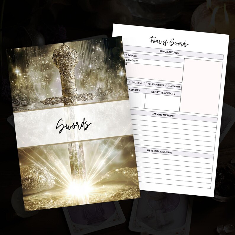 Tarot Meanings CANVA TEMPLATE Workbook for Personal Learning ...