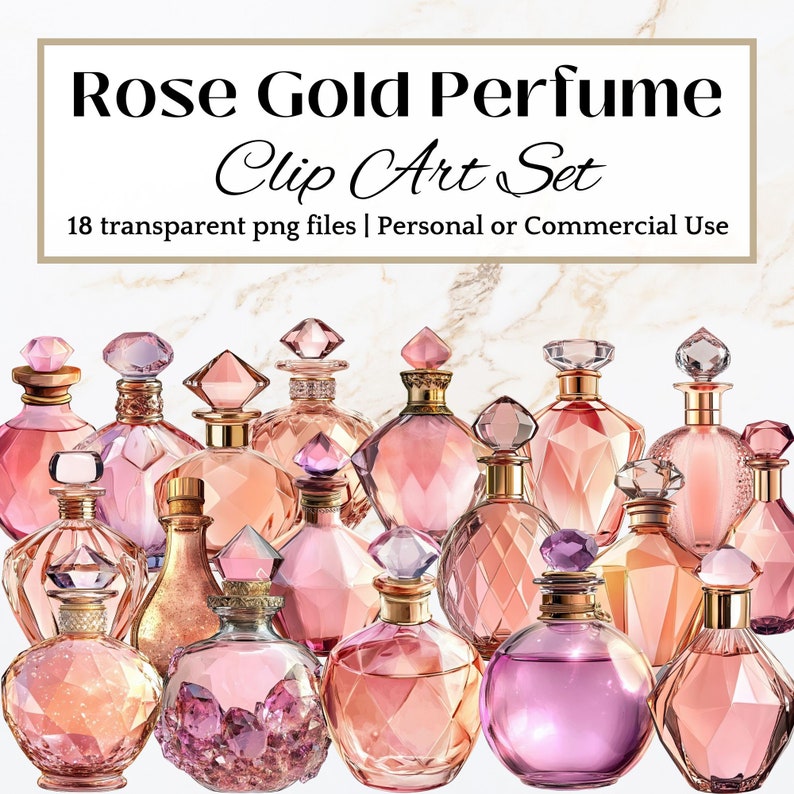 Perfume Bottle CLIP ART for Bridal Shower Rose Gold Invitation ...