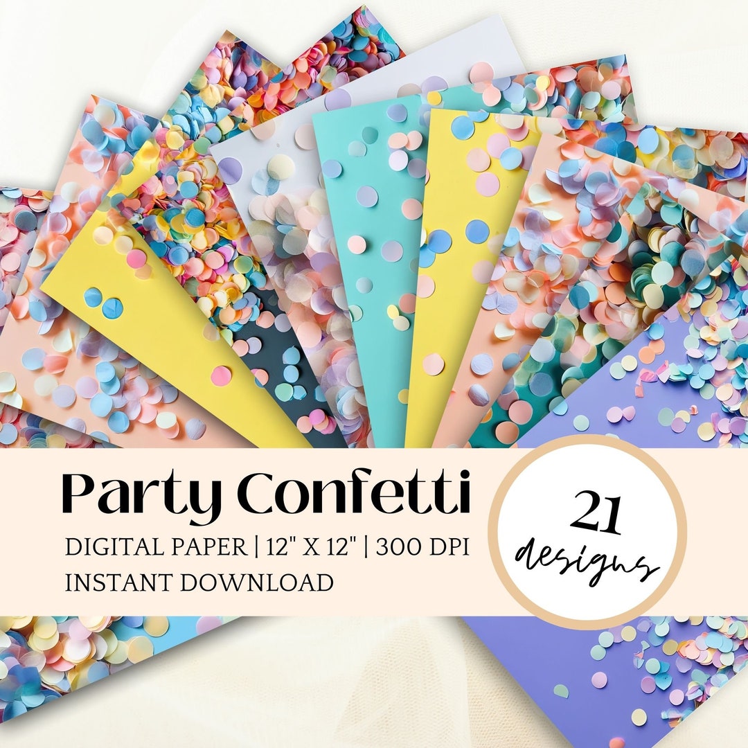 Confetti DIGITAL PAPER for Celebration Printable Scrapbook Paper for ...