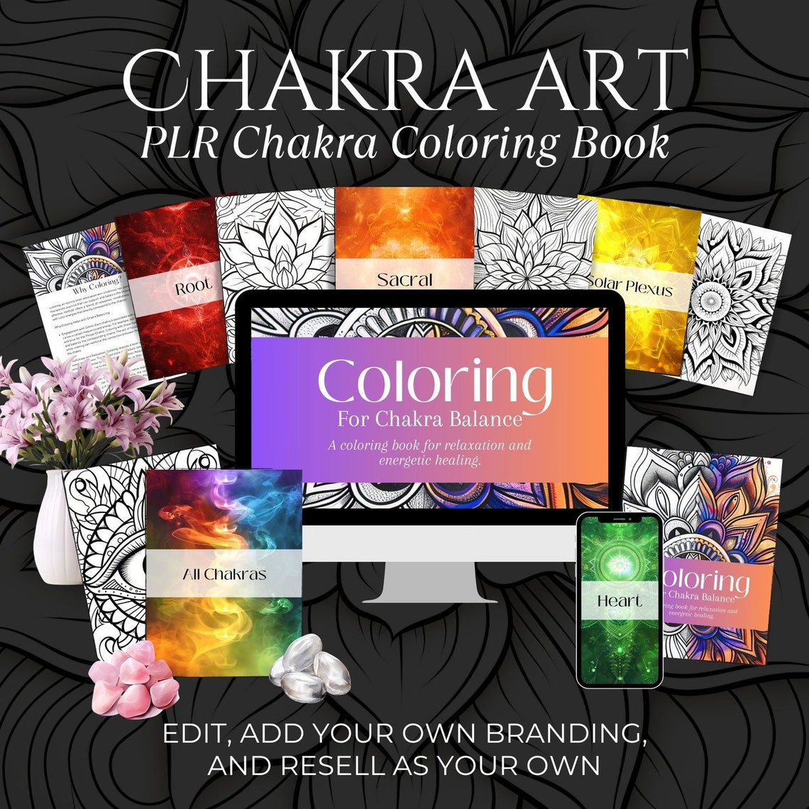 Chakra Coloring Book CANVA TEMPLATE Chakra Healing Coloring Page for ...