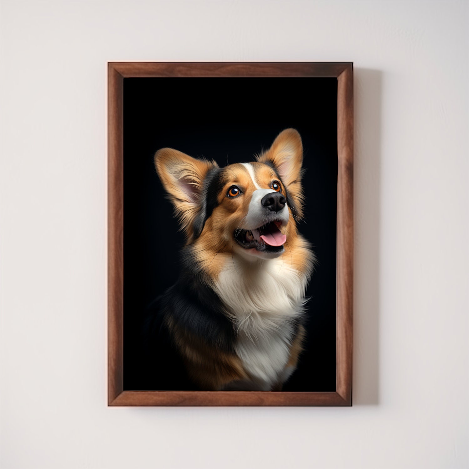 Profile Portrait Corgi Digital Download, Oil Painting Inspired Printed ...