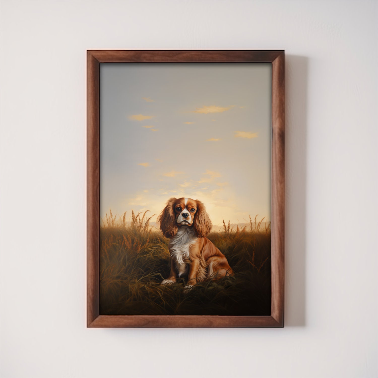 Vintage Cavalier King Charles Spaniel Portrait Digital Download, Oil ...