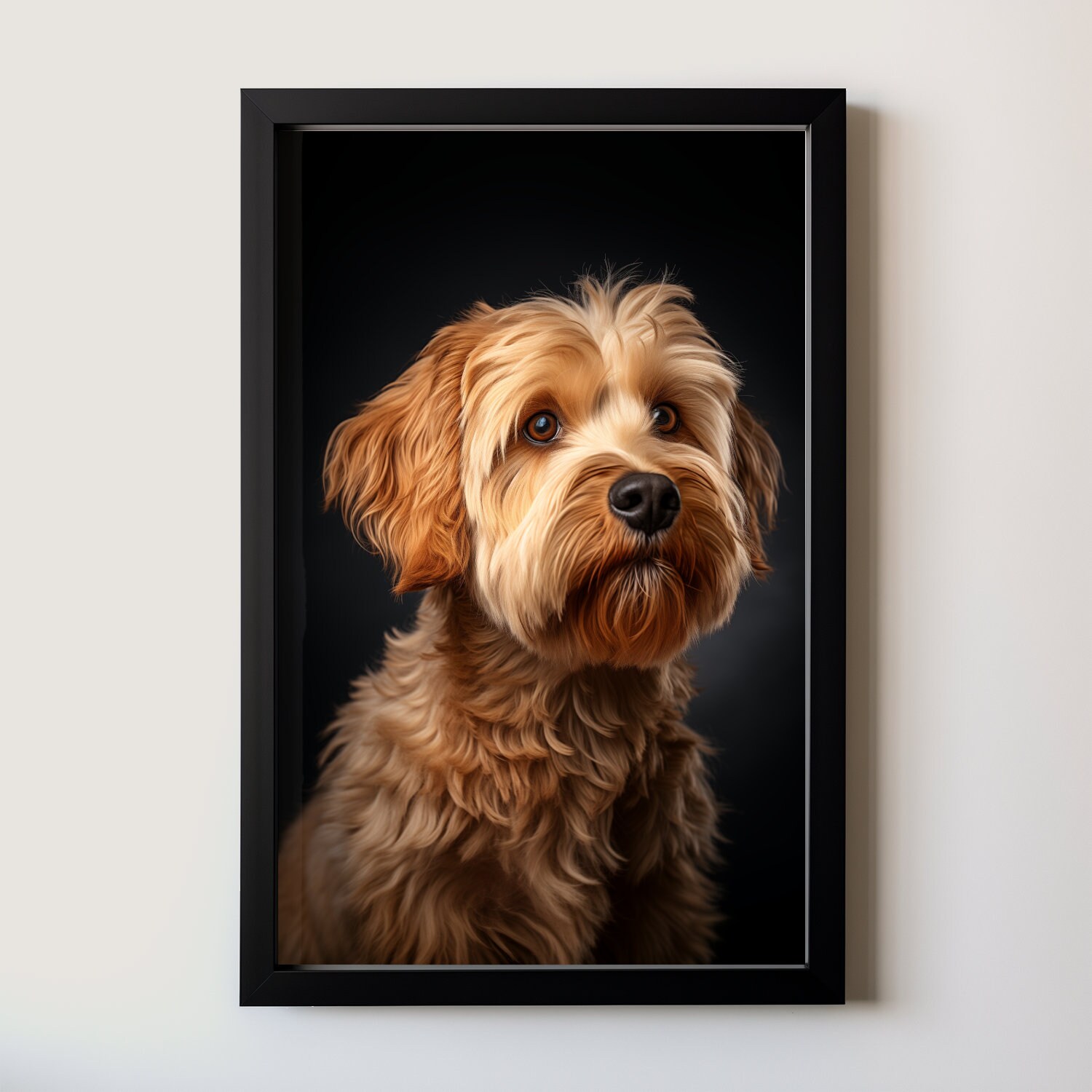 Profile Portrait Goldendoodle Digital Download, Oil Painting Inspired ...