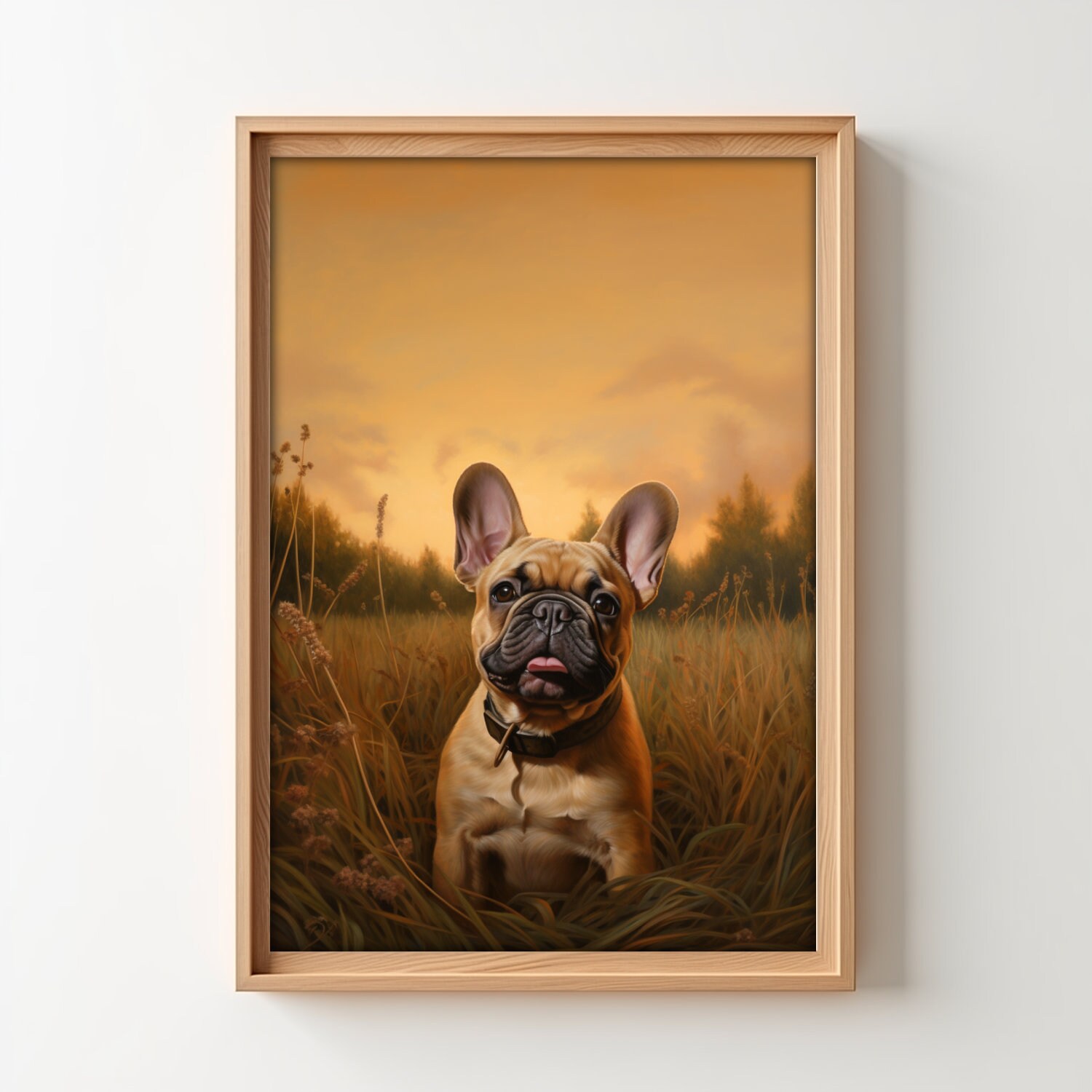 Vintage French Bulldog Portrait Digital Download, Oil Painting Inspired ...