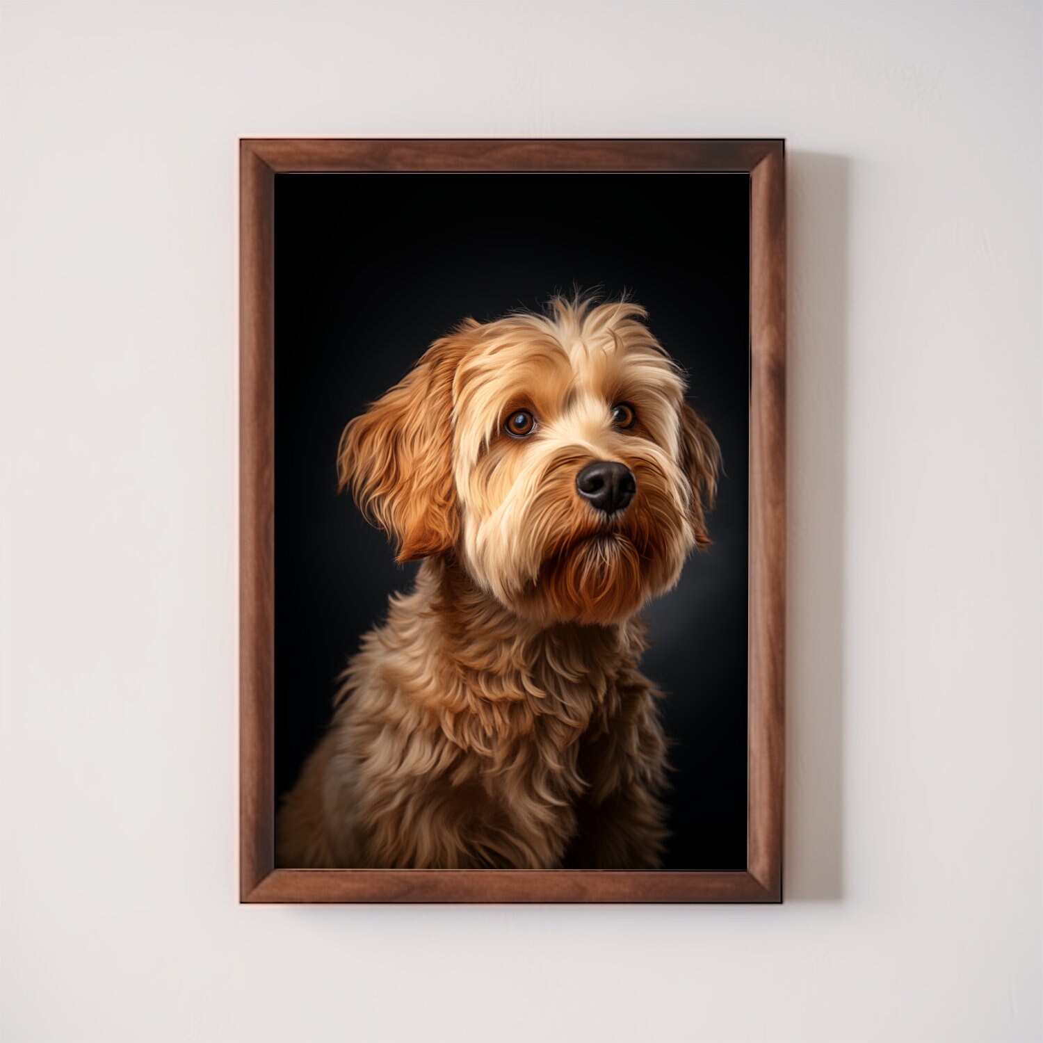 Profile Portrait Goldendoodle Digital Download, Oil Painting Inspired ...