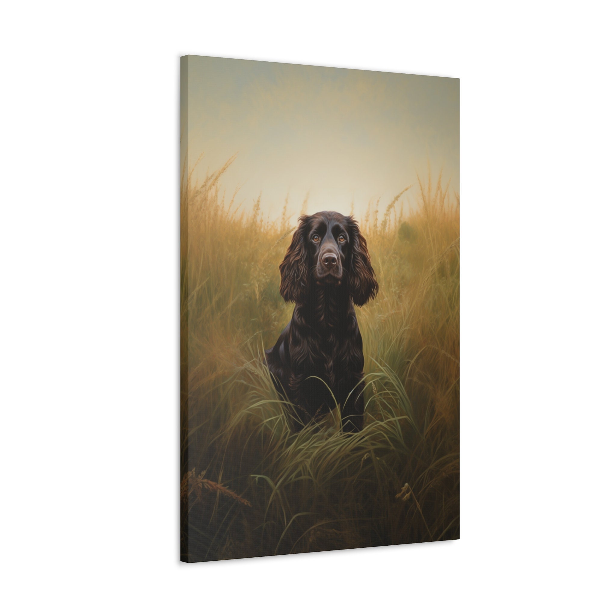 Vintage Boykin Spaniel Portrait Oil Painting Printed on Canvas ...