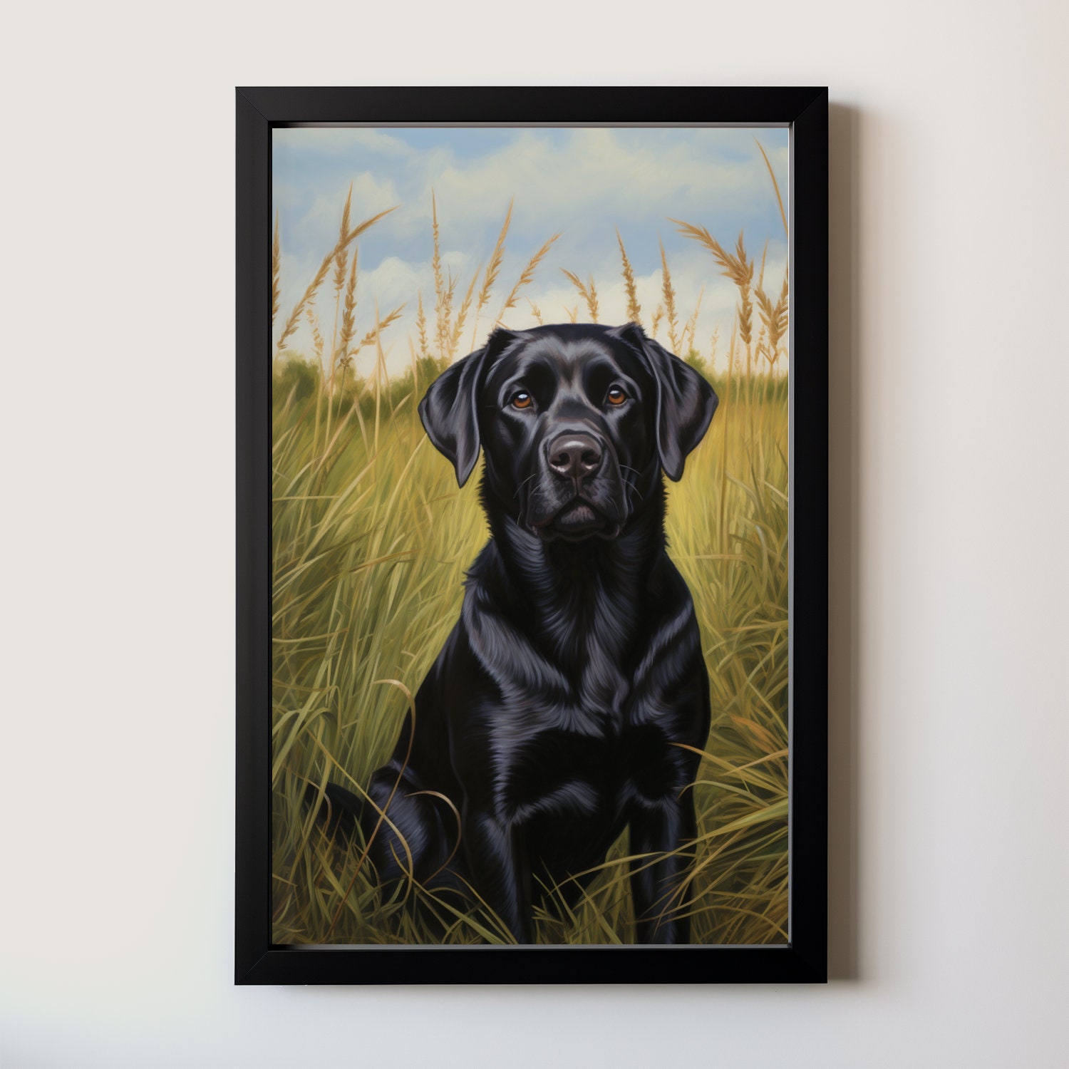 Vintage Black Labrador Retriever Portrait Digital Download, Oil ...