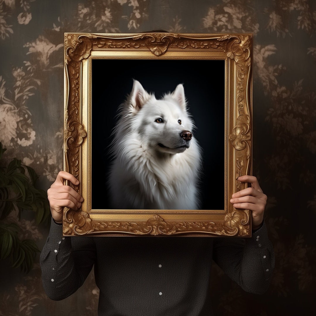 Profile Portrait Samoyed Digital Download, Oil Painting Inspired ...