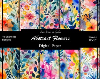Flowers Digital Paper | Daisy Flower Backgrounds | Commercial Use ...