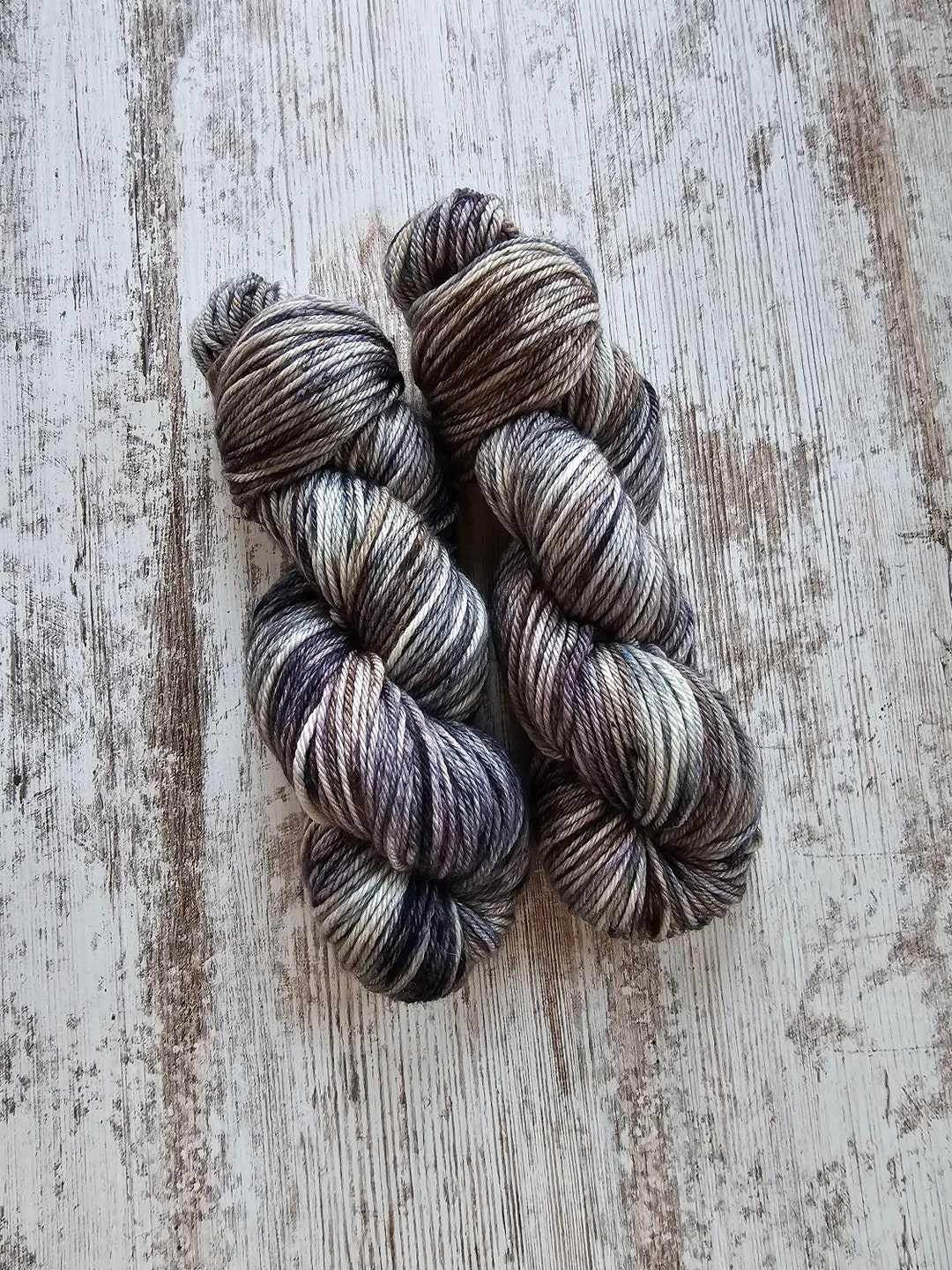 Gray and Dark Beige, Hand Dyed Superwash Merino Worsted, Merino Wool ...