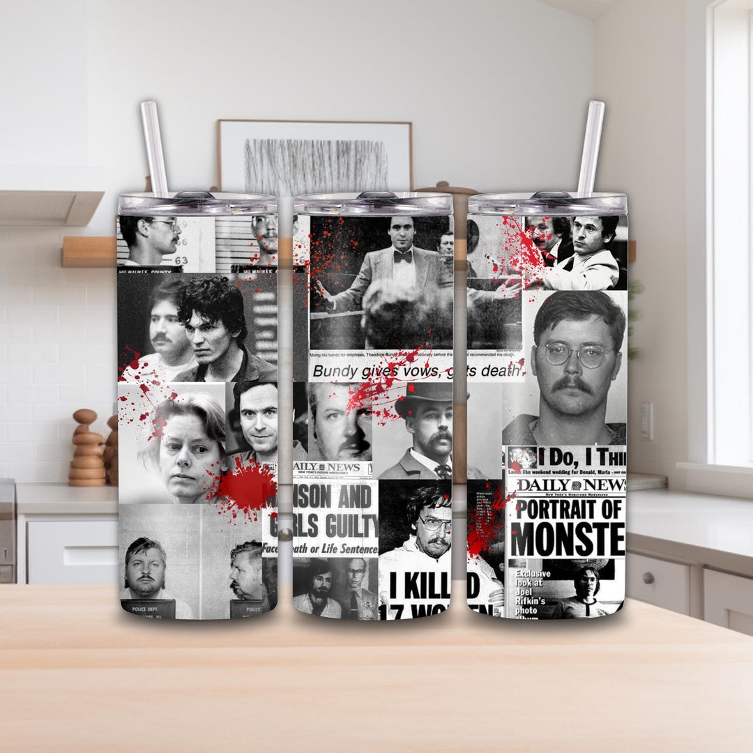 Serial Killers | Crime Lover | Themed Custom 20oz Tumbler With Plastic ...