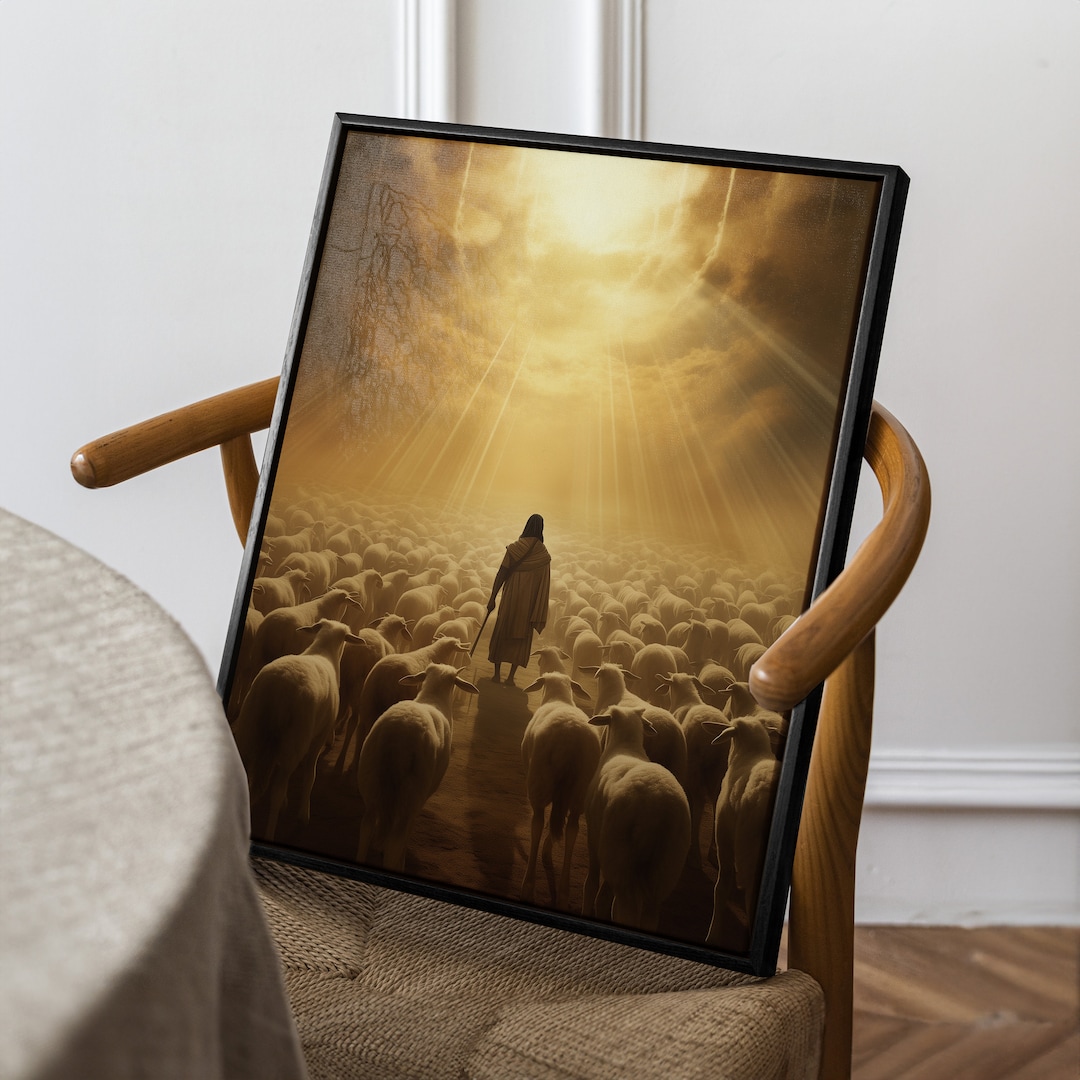 Jesus and Lamb Painting, Christ Wall Art, Christian Wall Decor, Gift ...