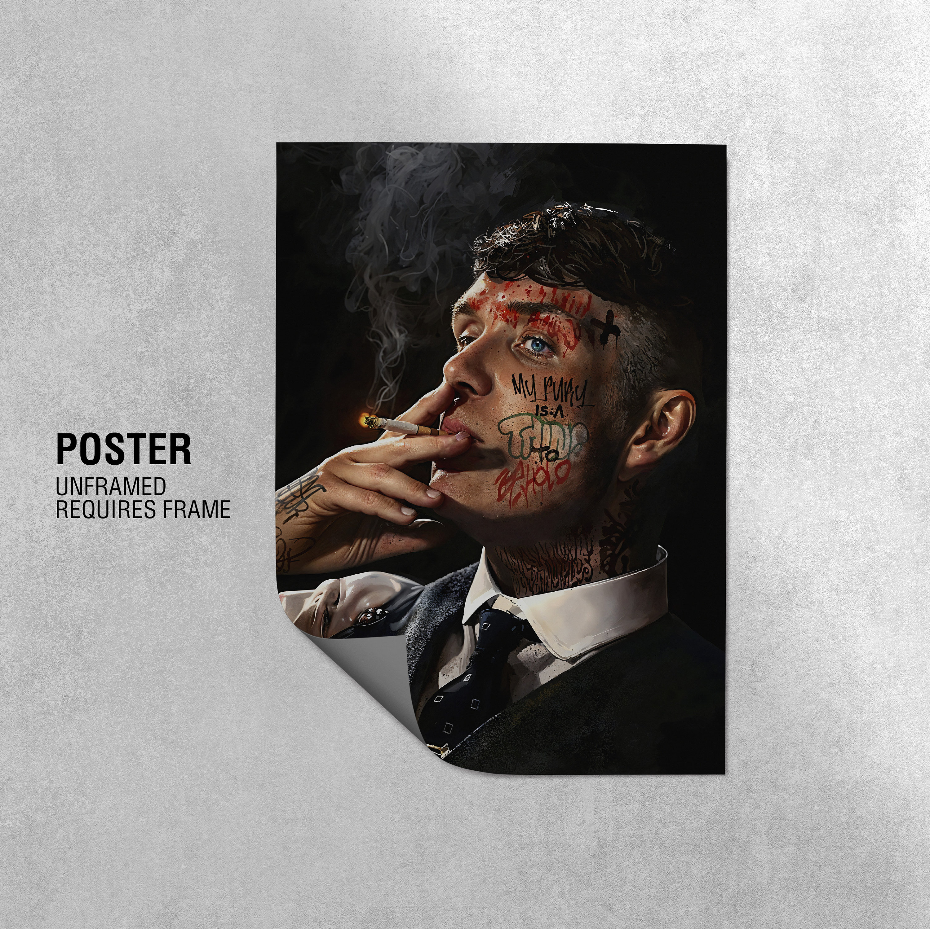 Impression sur toile Thomas Shelby, décoration mafia, art mural Tommy ...