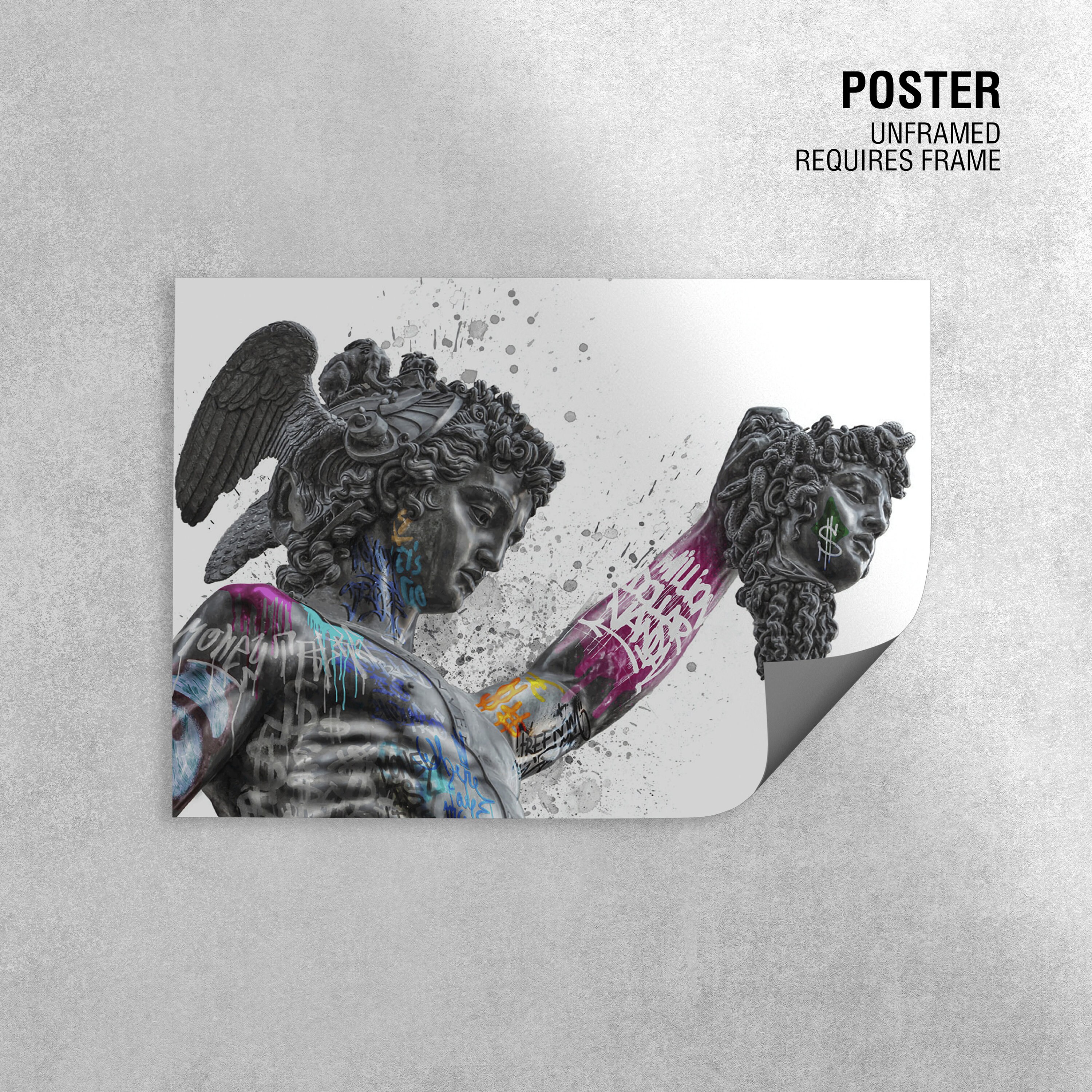 Perseus and Medusa Wall Art, Statue Print, Ancient Greece Mythology ...