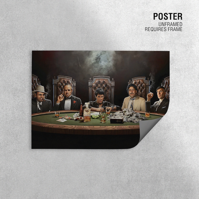 Last Supper Gangsters Wall Art, Famous Actors Print, Mafia Decor, Movie ...