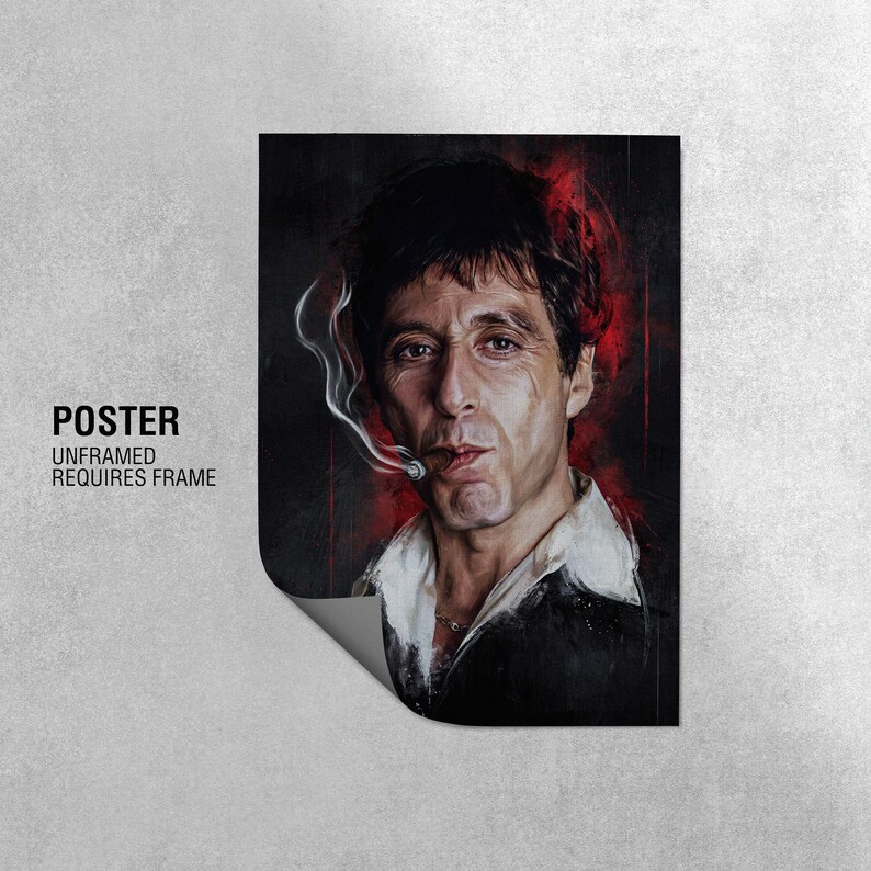 Scarface Print, Tony Montana Poster, Mafia Wall Art, Wall Decor for Man ...