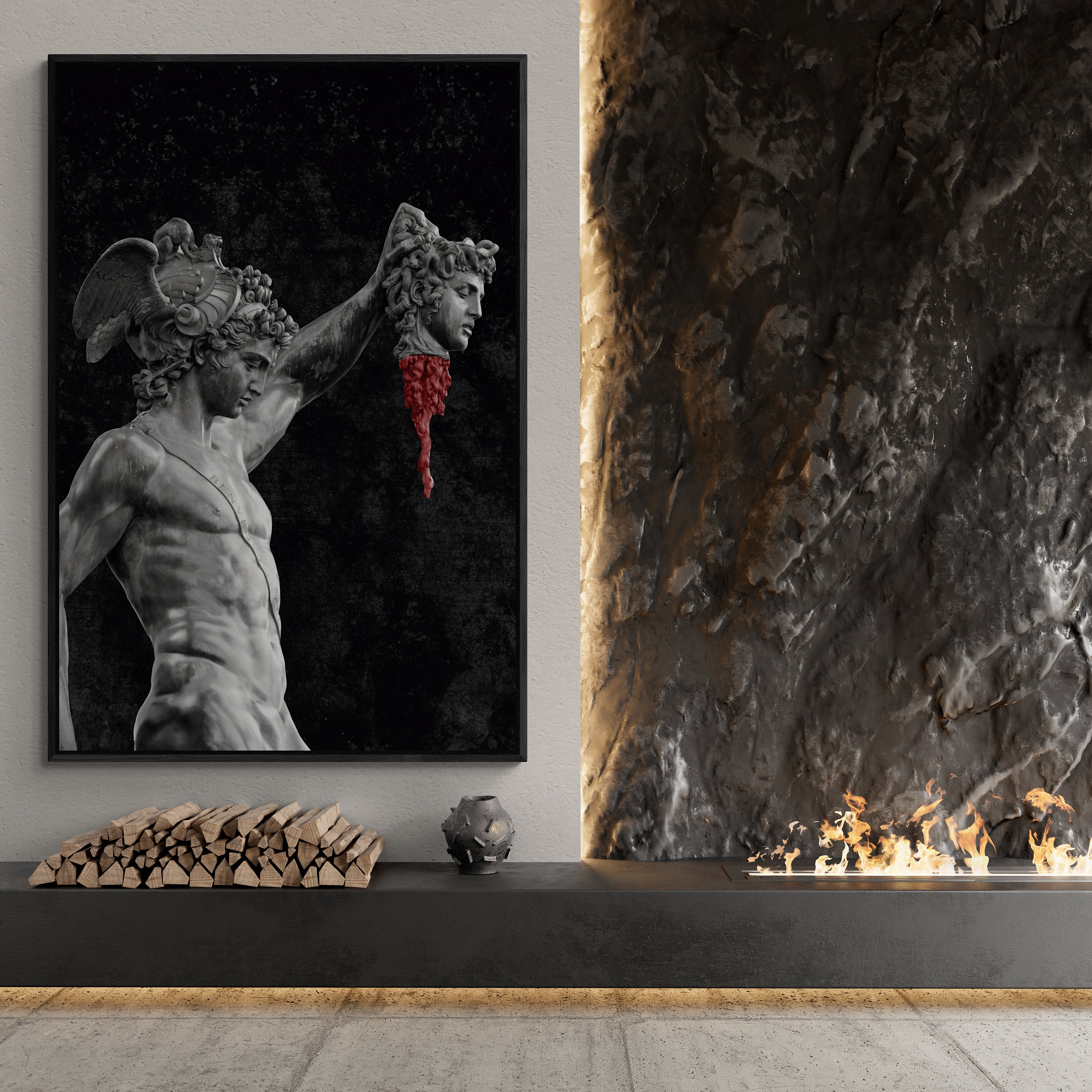 Perseus and Medusa Canvas Print, Perseus Statue, Greek Mythology Wall ...