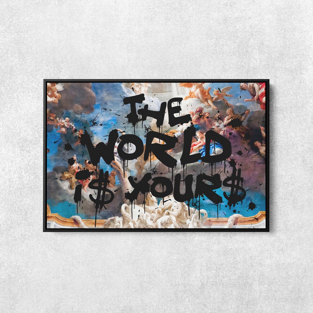 The World is Yours Wall Art, Motivational Canvas, Entrepreneur Gift ...