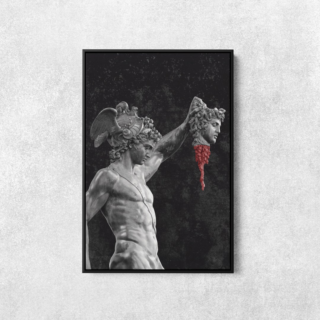Perseus and Medusa Canvas Print, Perseus Statue, Greek Mythology Wall ...