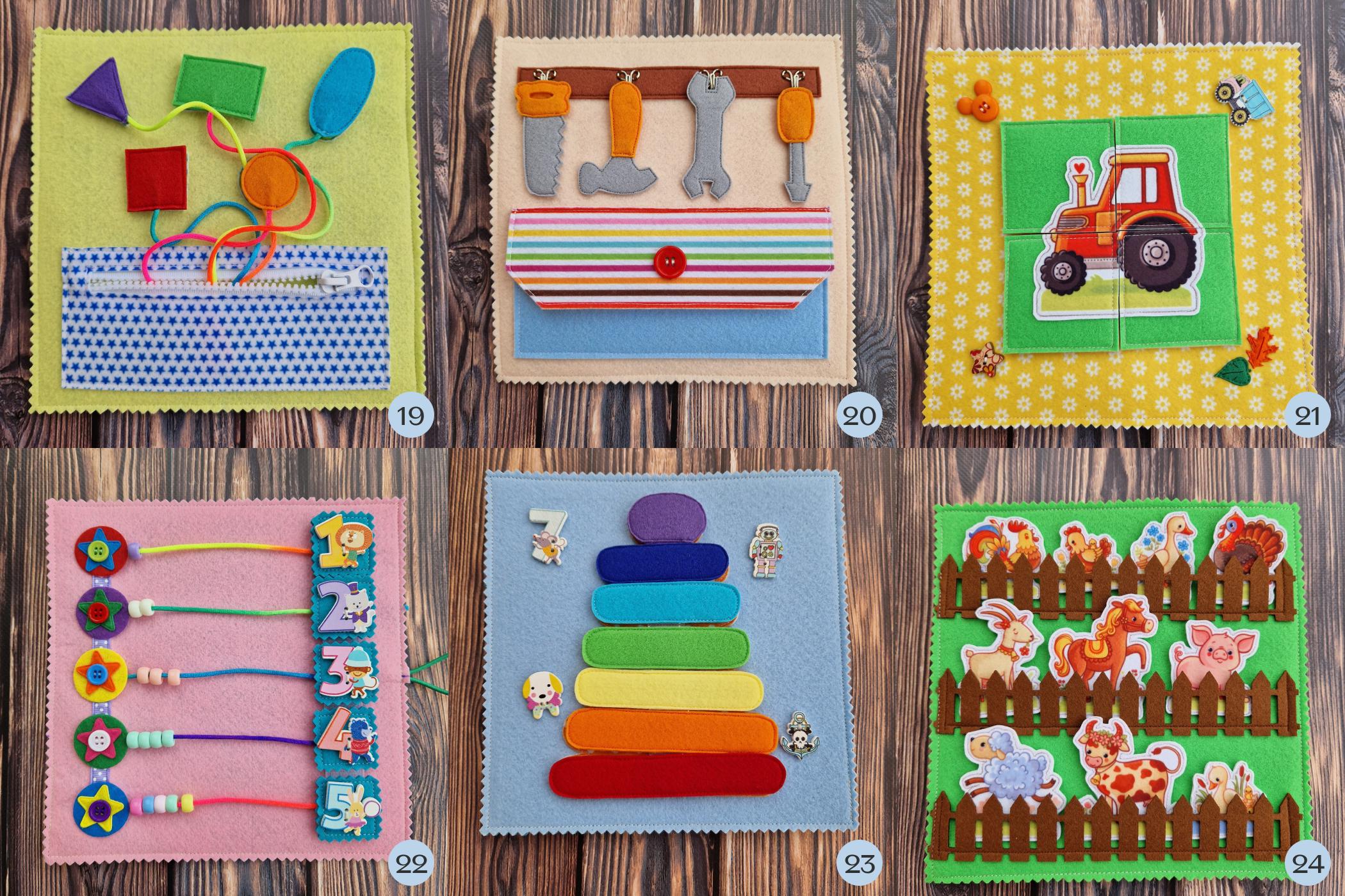 Page of Personalized Felt Baby Quiet Book. Montessori Soft Activity ...