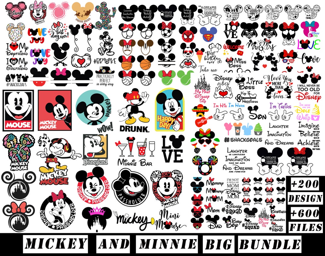 Mickey Mouse Bundle, Mickey Mouse Svg Bundle, Minnie Mouse Svg, Mickey ...